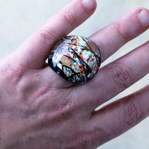 Murano Glass Ring-big Glass Rings- BIG BULB RING - Glasringe-glass Ring ...