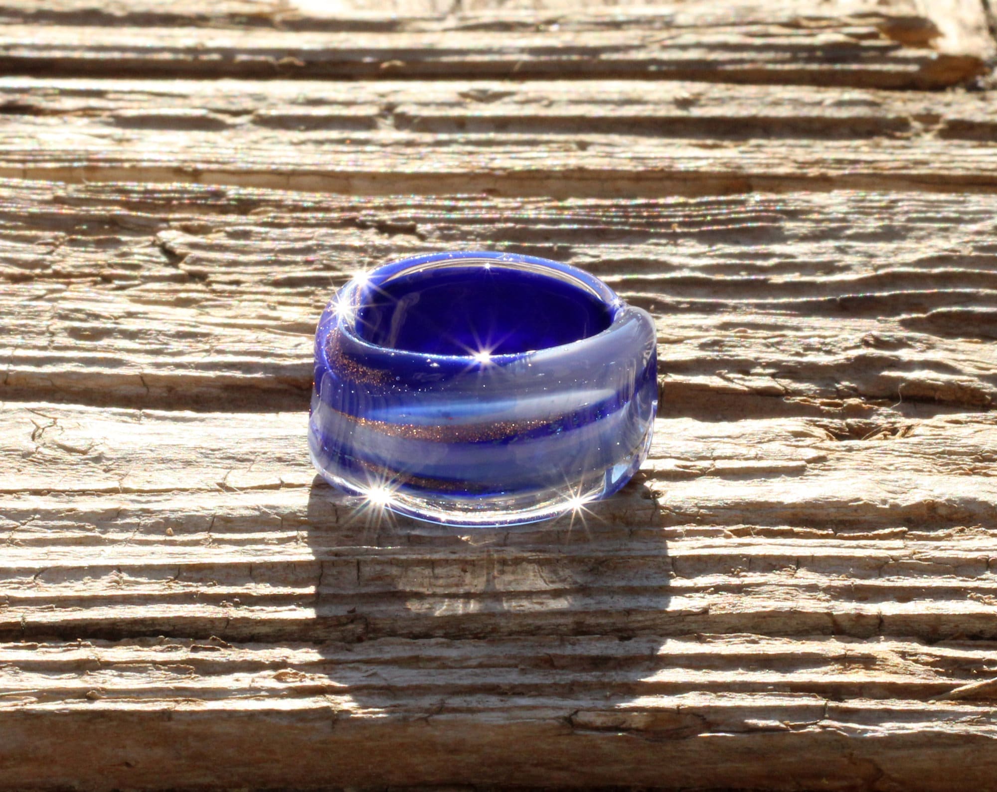Murano Glass Ring-small Glass Rings- BAND RING- Lampwork Ring-venetian ...