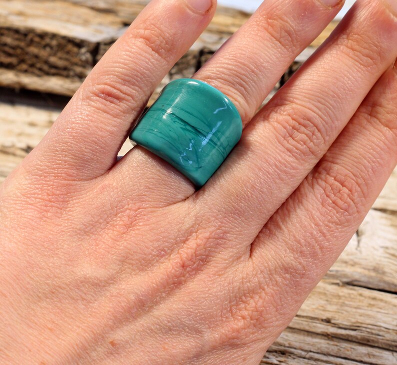 Murano Glass Ring-glass Rings-small FLAT Ring- Lampwork Ring--venetian ...