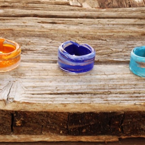 Murano Glass Ring-small Glass Rings- BAND RING- Lampwork Ring-venetian ...