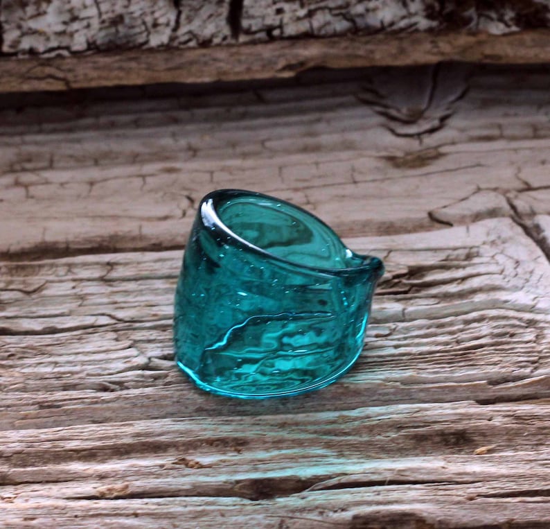 Murano Glass Ring-glass Rings Lampwork Ring-small FLAT - Etsy
