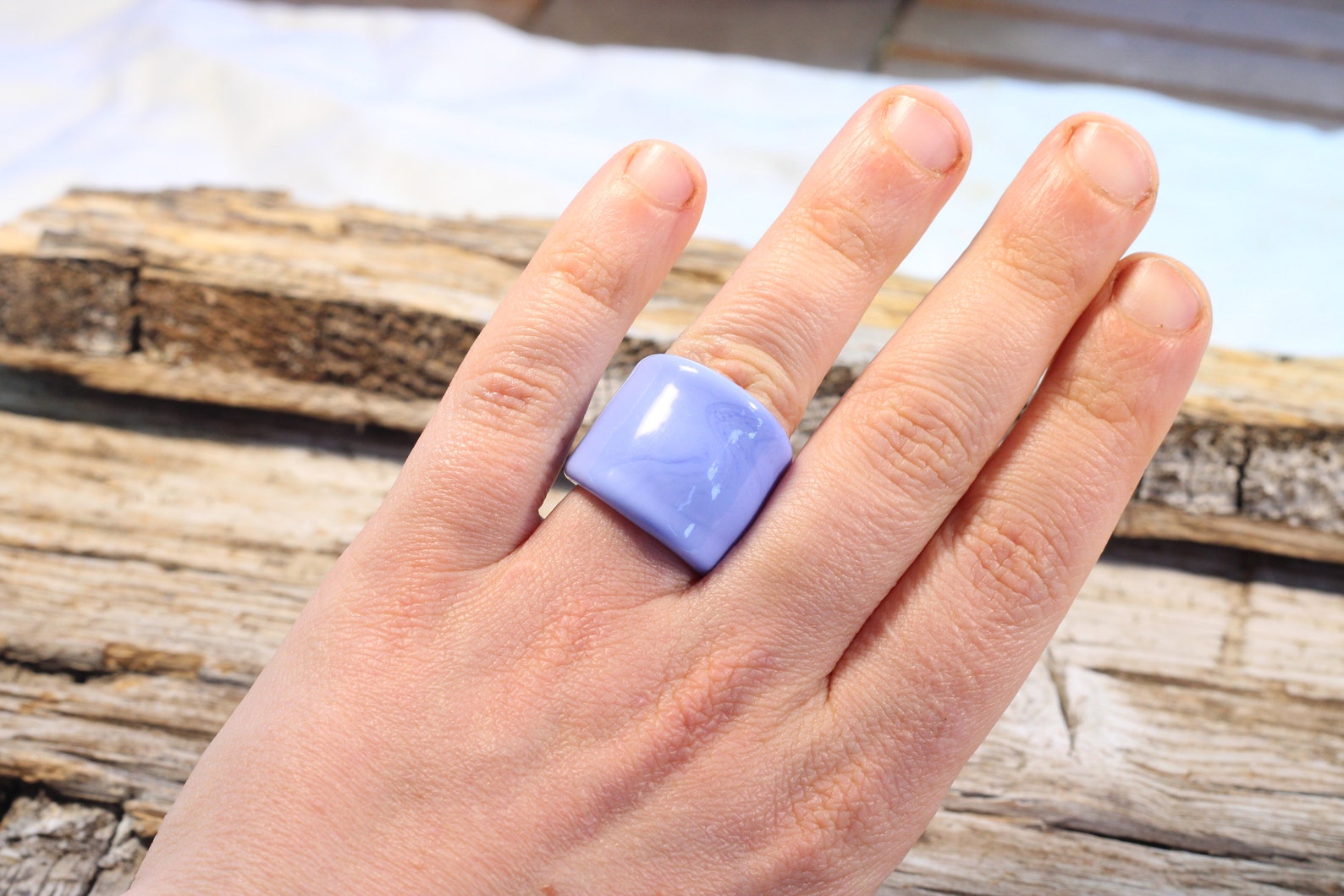 Murano Glass Ring-glass Rings-small FLAT Ring- Lampwork Ring--venetian ...