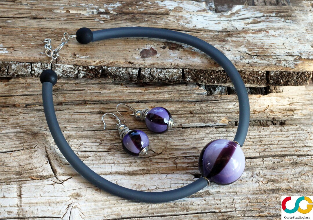 Bubble Glass Necklace-bubble Wire Necklace-lampwork Bubble Necklace ...