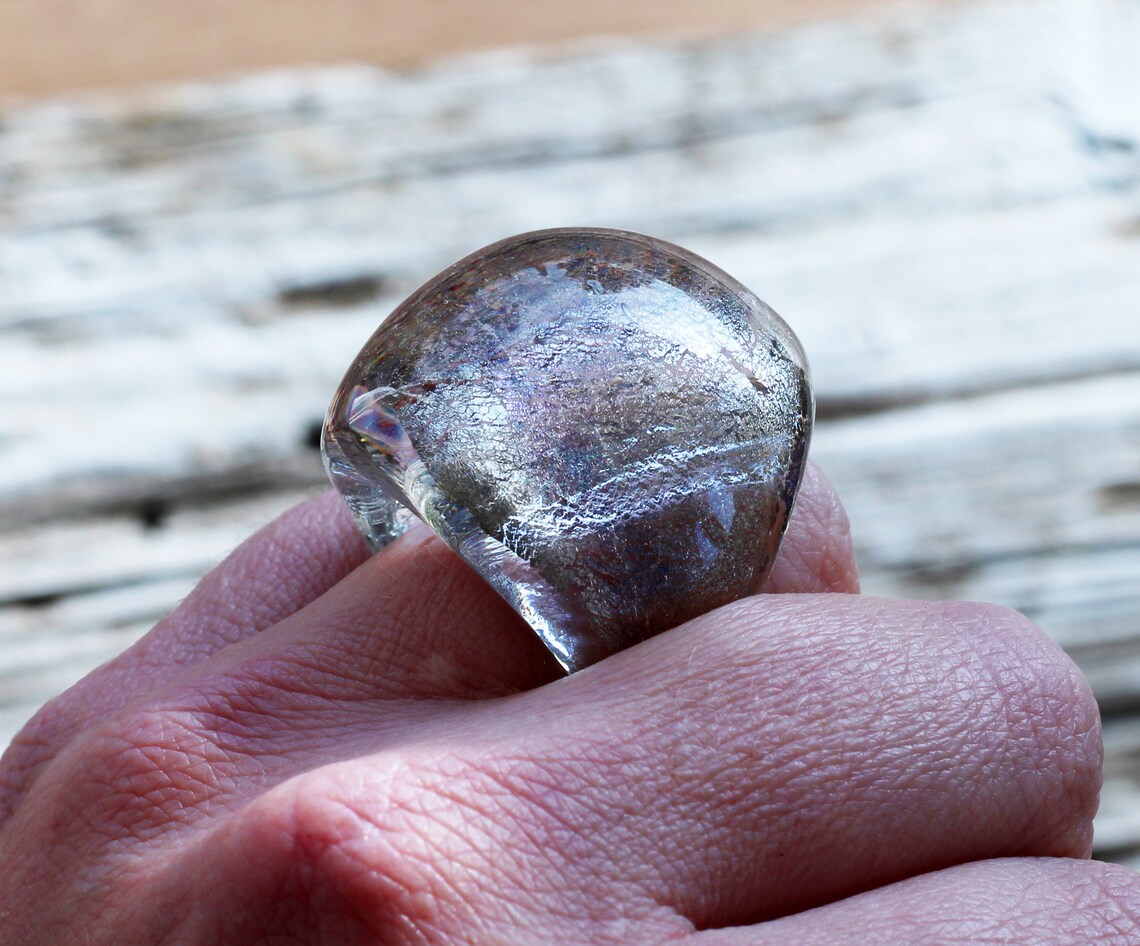 Murano glass ring-Big glass rings Lampwork ring-Venetian | Etsy