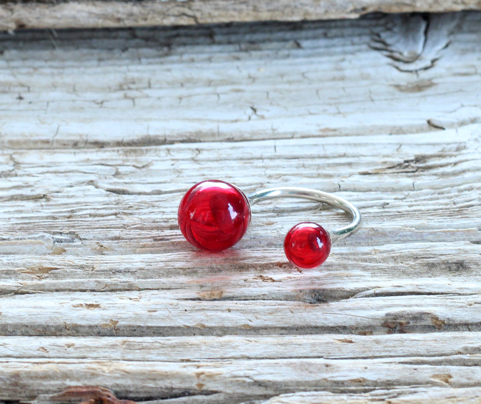 Customizable Glass Ring-bubble Glass Ring-anello Bolle - Etsy