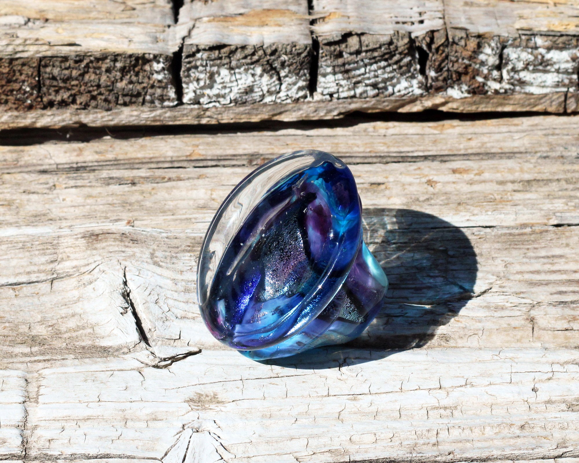 Murano glass ring-Big glass rings Lampwork ring-Venetian | Etsy