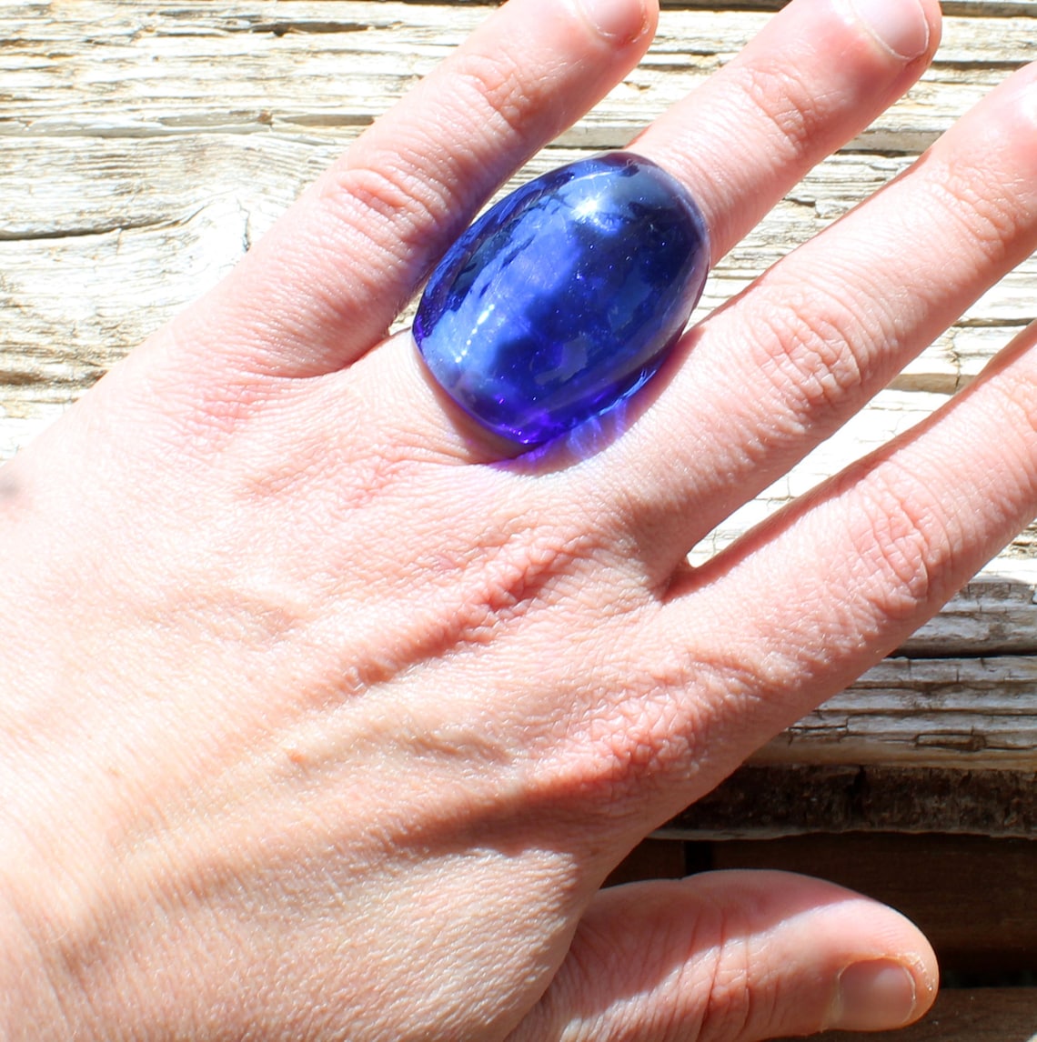 Murano Glass Ring-big Glass Rings Lampwork Ring-venetian | Etsy