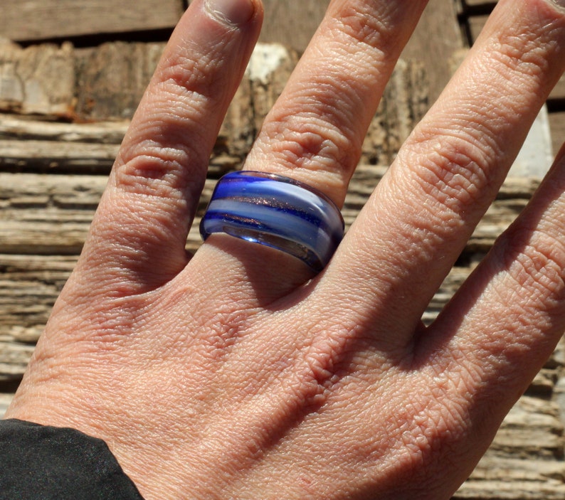 Murano Glass Ring-small Glass Rings BAND RING Lampwork - Etsy