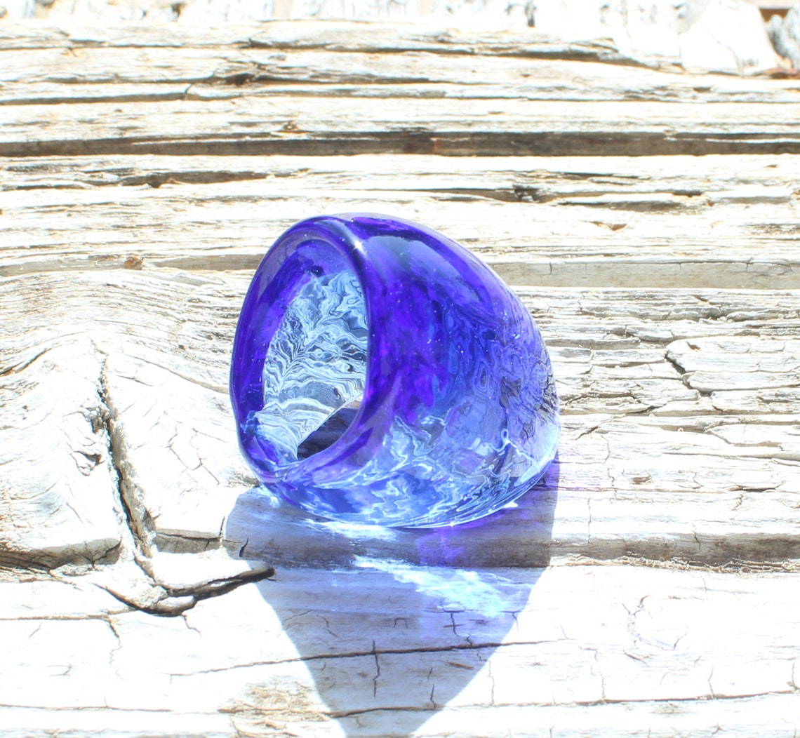 Murano Glass Ring-big Glass Rings Lampwork Ring-venetian | Etsy