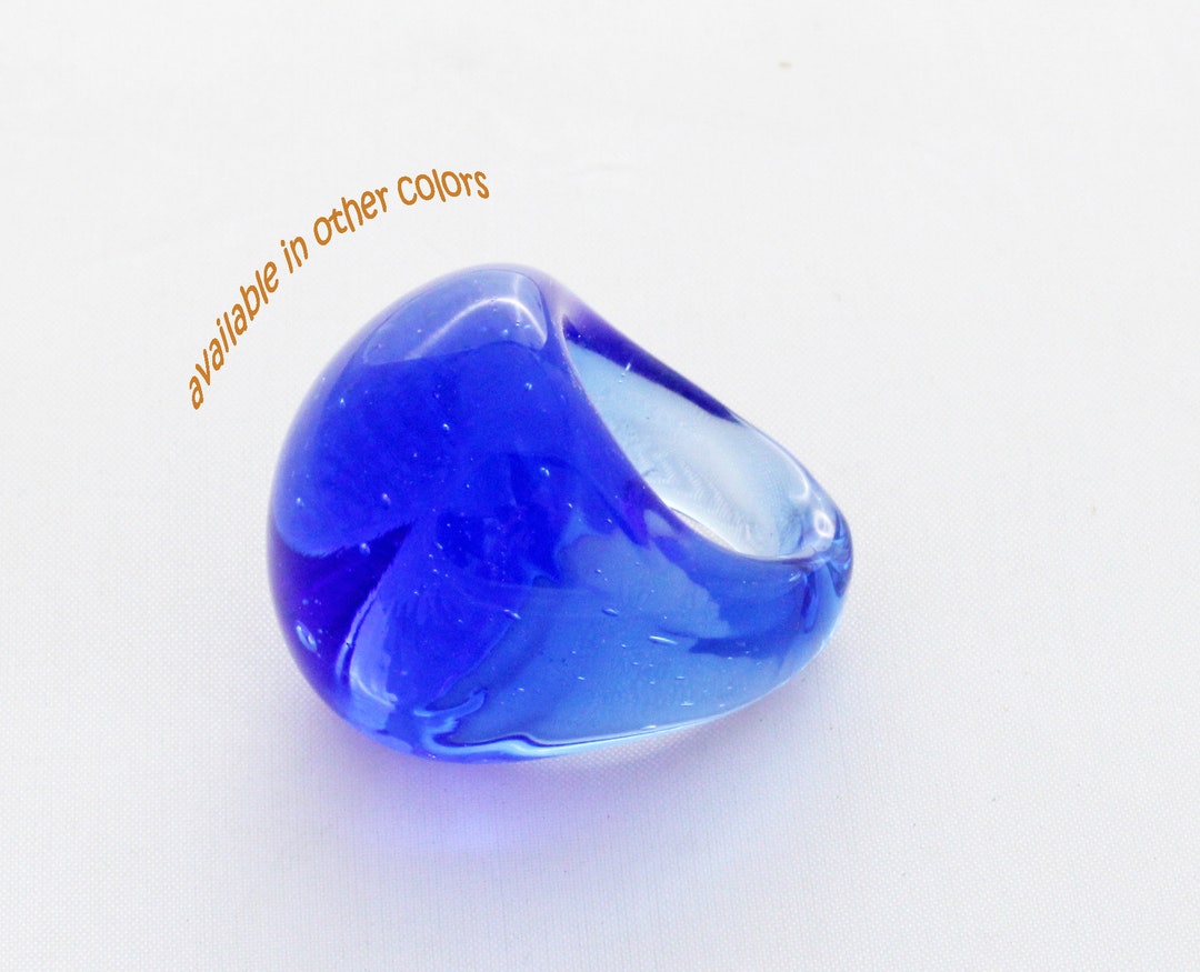 Murano Glass Ring-big Glass Rings- BIG BULB RING- Lampwork Ring ...