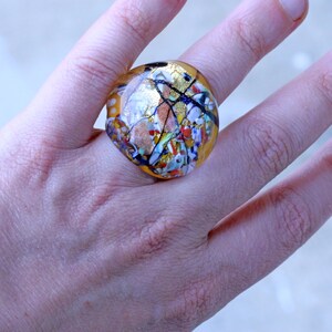 Murano Glass Ring-big Glass Rings- BIG BULB RING - Glasringe-glass Ring ...
