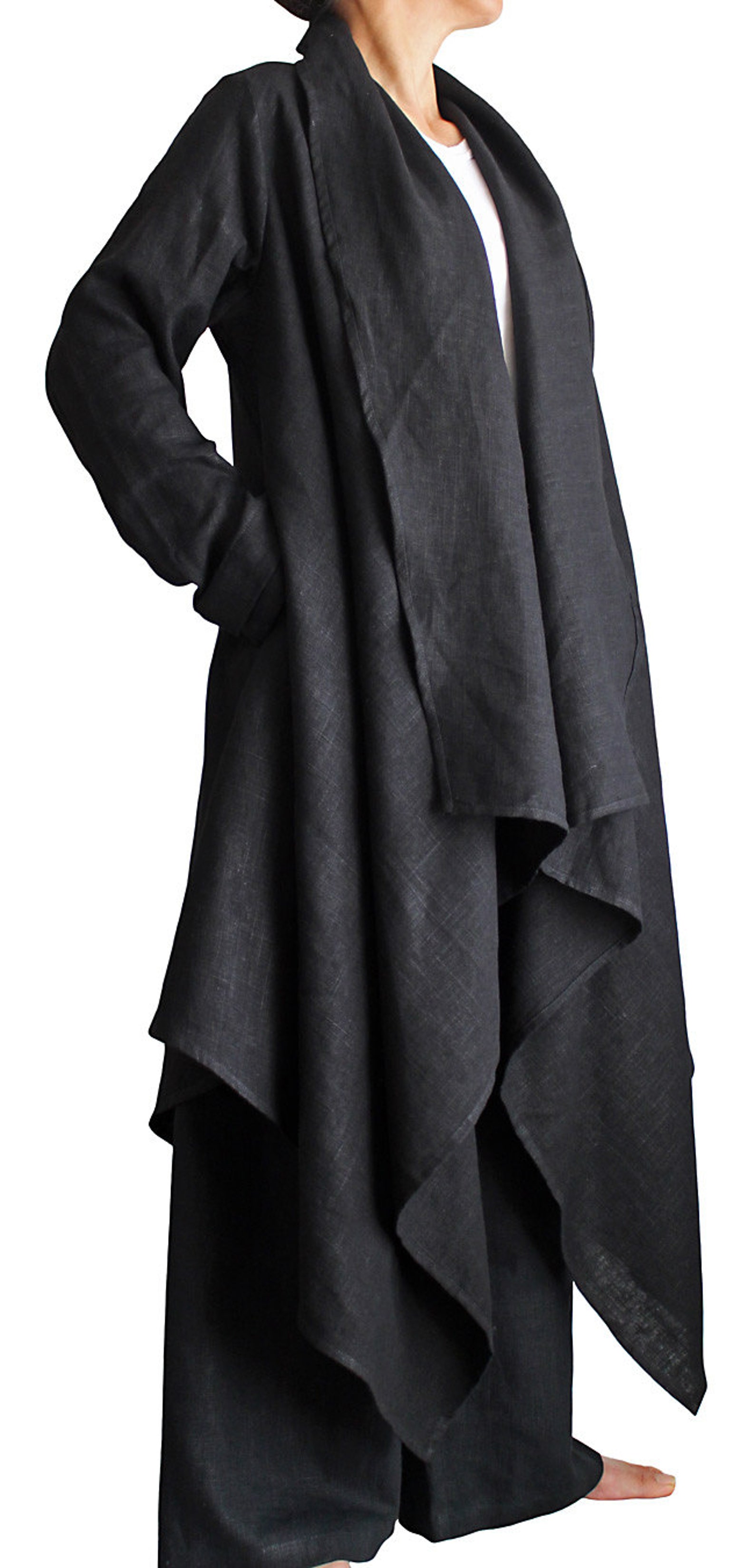 Soft Hemp Long Coat Swaying in the Wind (JNN-045-01) - Etsy