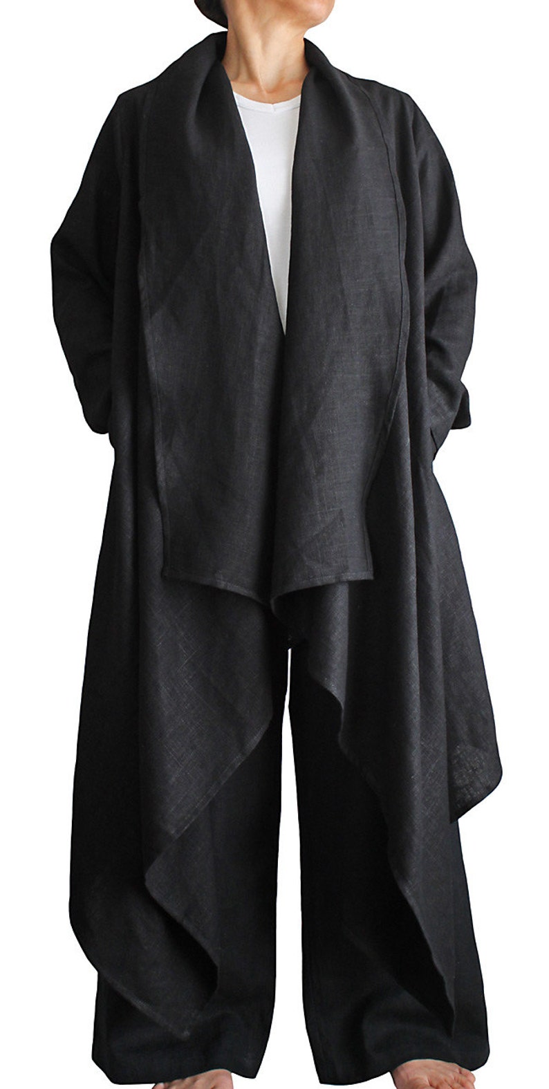 Soft Hemp Long Coat Swaying in the Wind (JNN-045-01) - Etsy