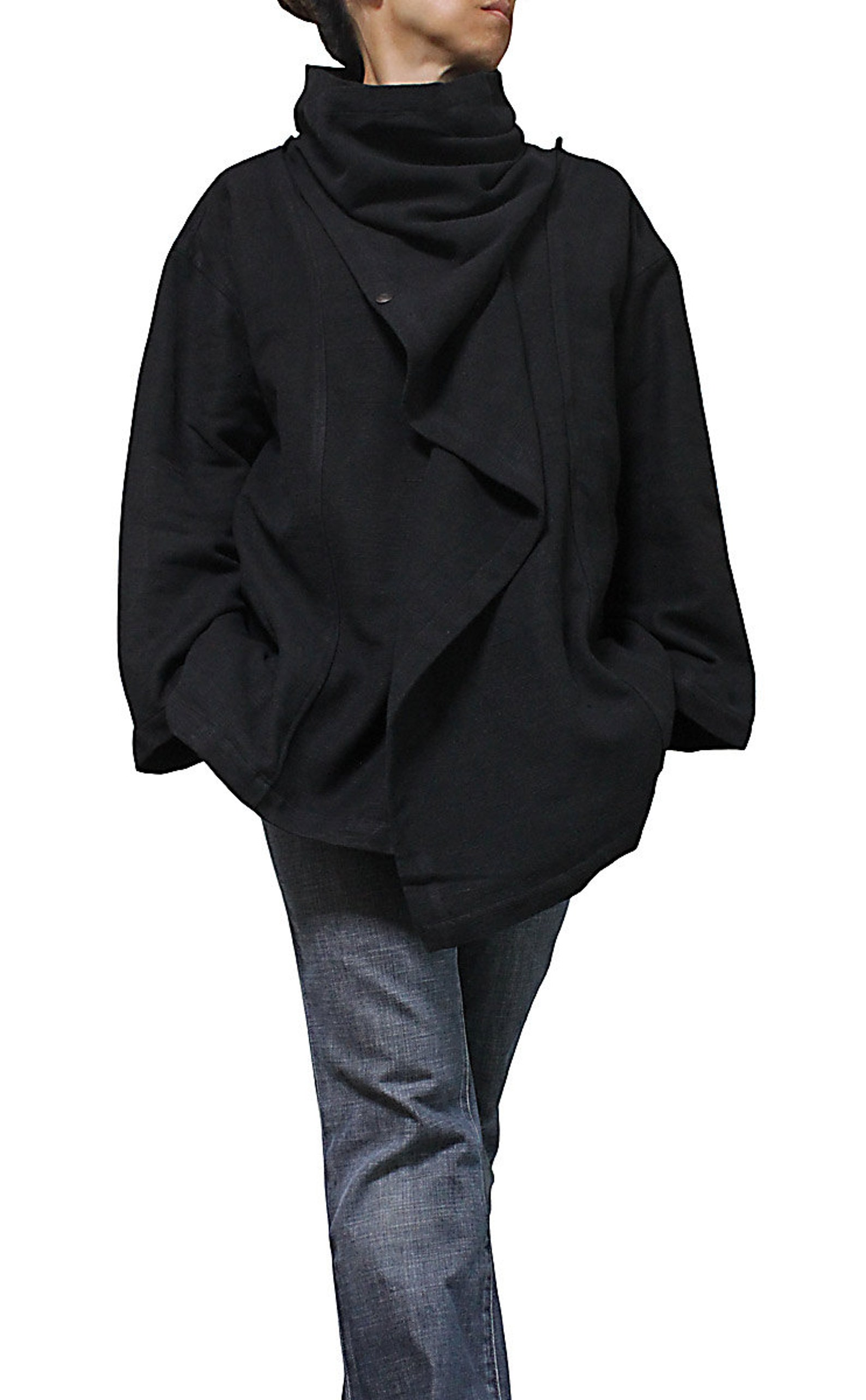 Chomthong Hand Woven Cotton Loose Cloak Jacket J-029-05 - Etsy