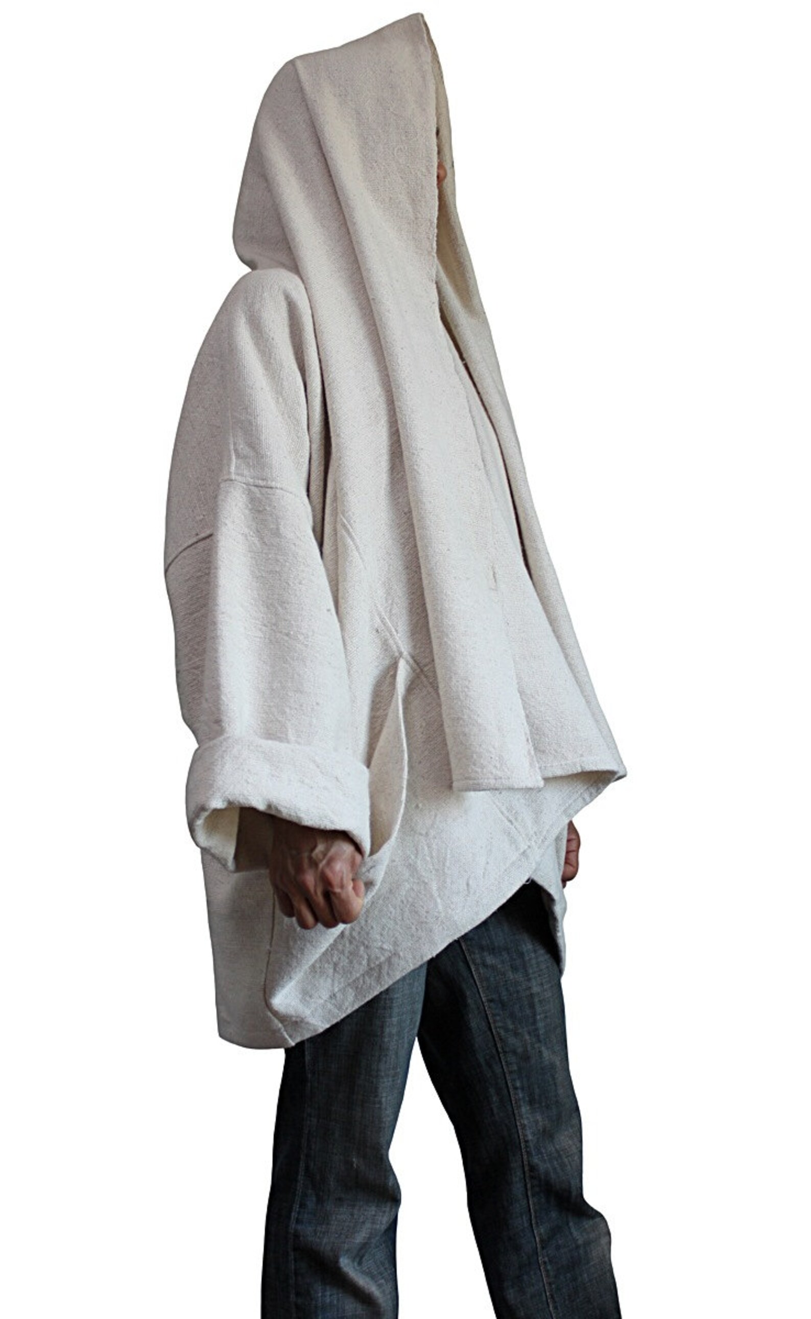 Hand Woven Cotton Loose Coat (JNN-010-02) - Etsy