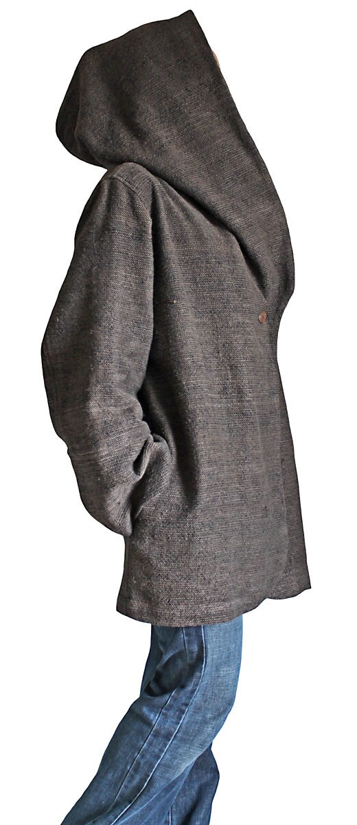 Chomthong Hand Woven Cotton With Thick Yarns Hooded Jacket - Etsy