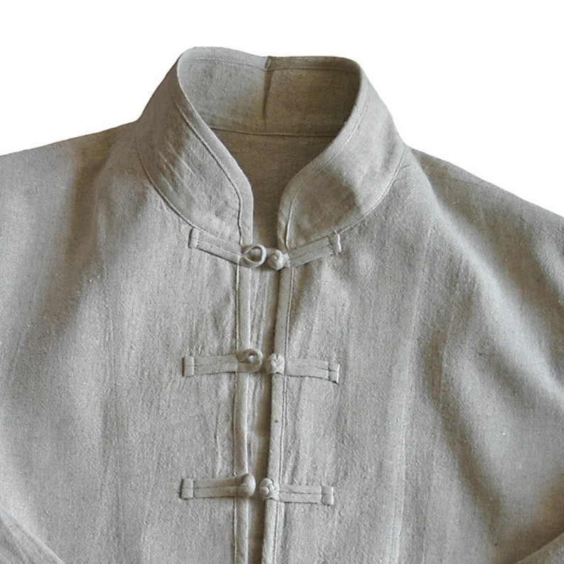 Hemp Chinese Collar Jacket (JFS-038-02) No Extra Customs Fees to US(DDP ...