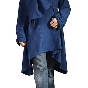 Indigo Dye Chomthong Hand Woven Cotton Flowing Coat With Belt - Etsy