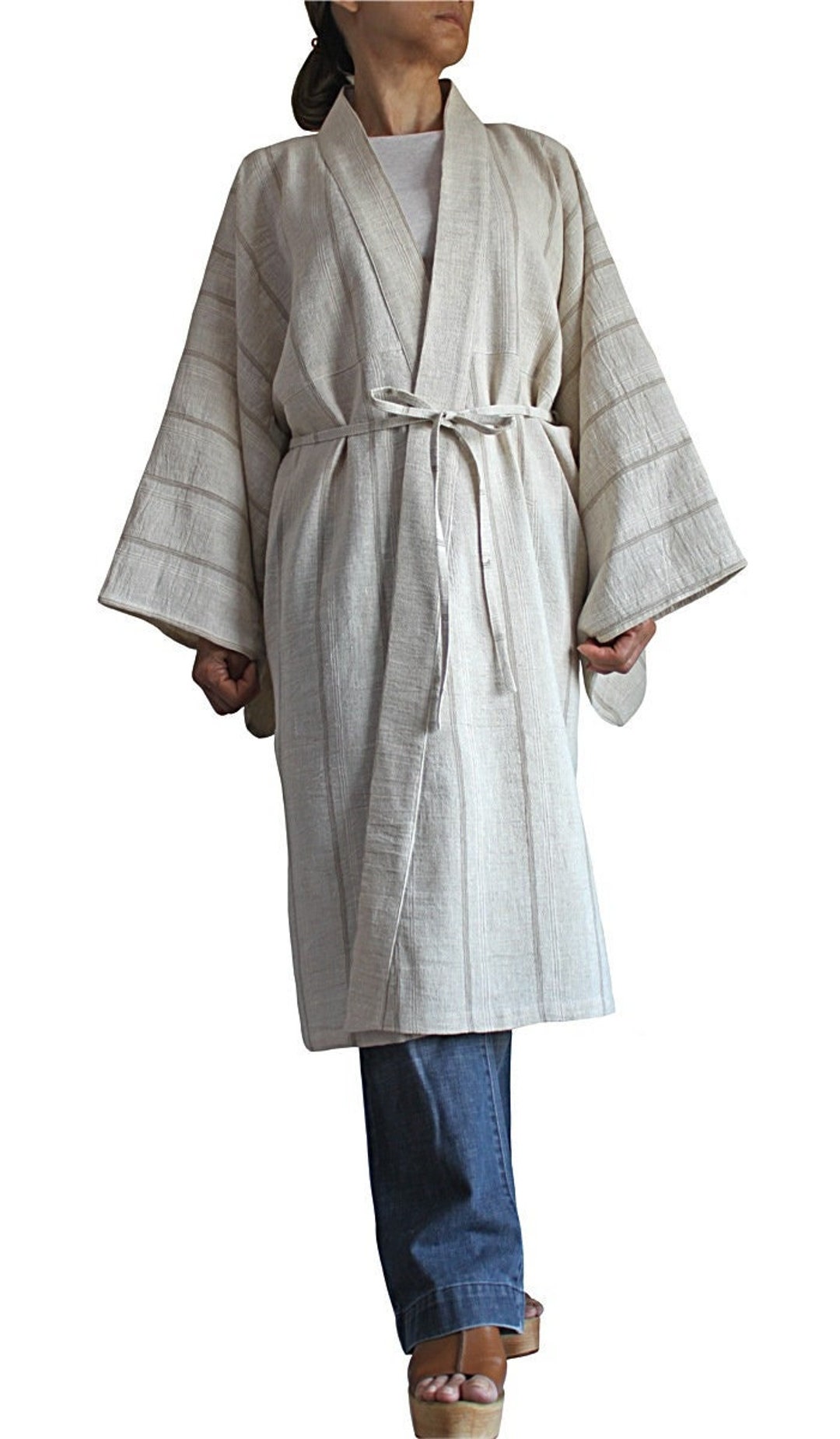 Hemp Linen Kimono Haori Coat (JFS-186-02) No Extra Customs Fees to US ...