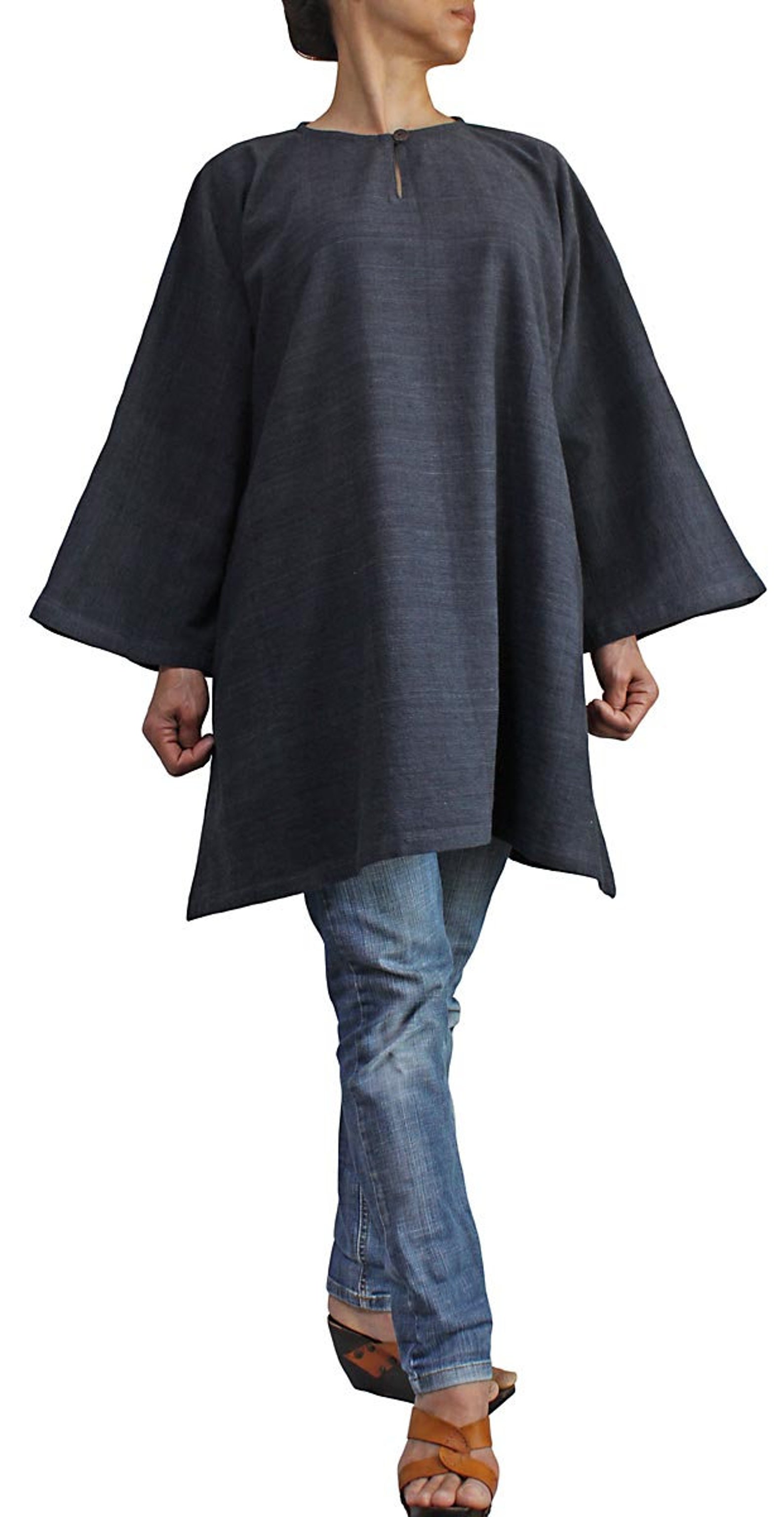 Chomthong Hand Woven Cotton Simple Tunic (BFS-125) - Etsy