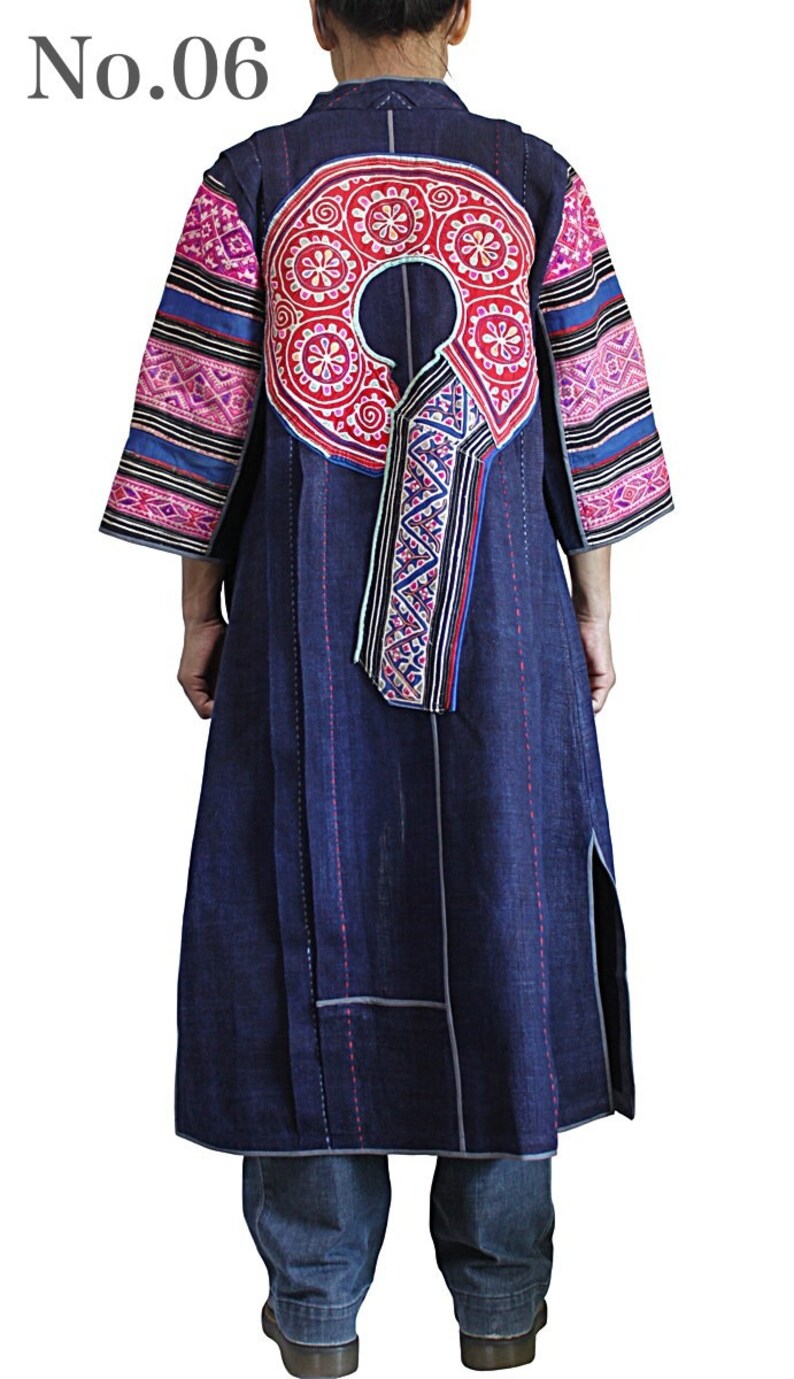 Vintage Hmong Embroidered Indigo Hemp Coat JHM-015-05,06 - Etsy