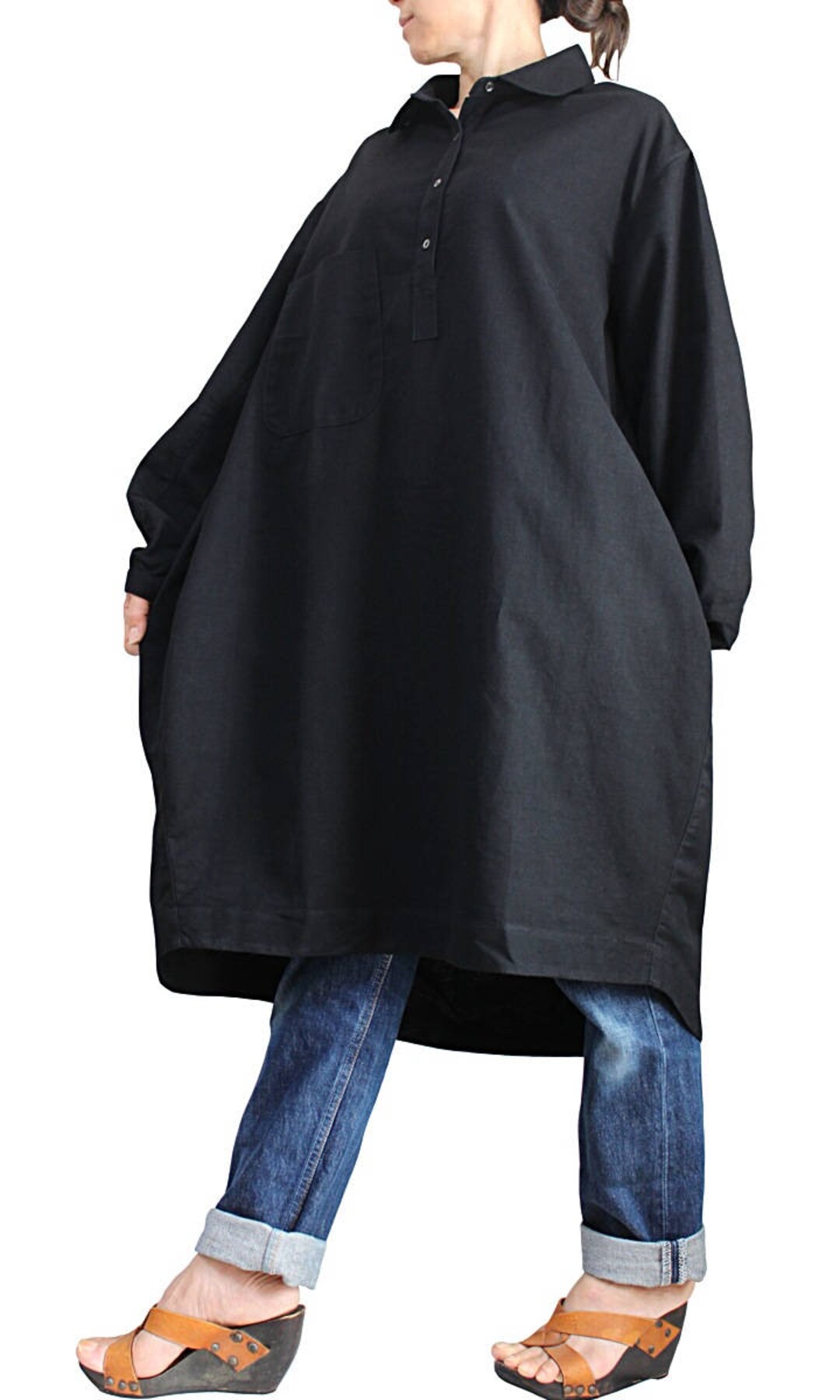 Chomthong Hand Woven Cotton Box Tunic (BFS-164-01) - Etsy