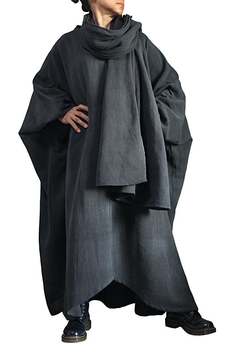 Chomthong Hand Woven Cotton Cocoon Caftan Dress With Stole (DNN-103-01 ...