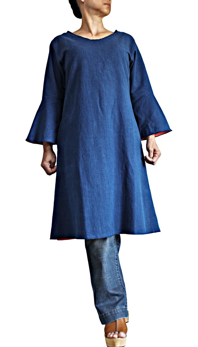 Chomthong Hand Woven Cotton Simple Tunic Colored Lining (BFS-179-03) - Etsy