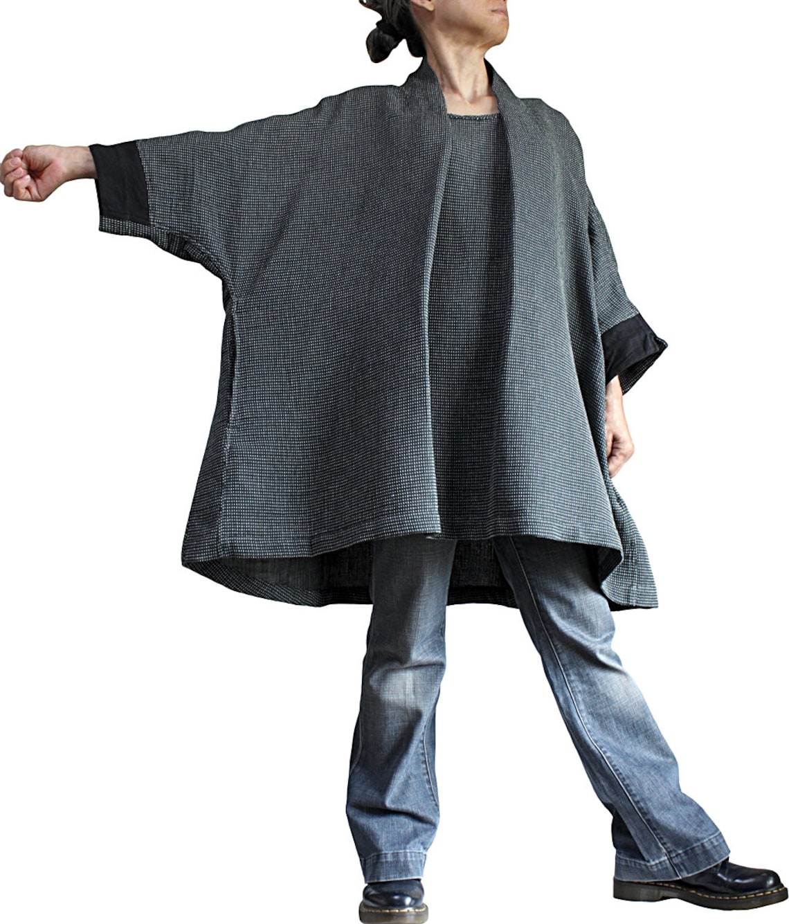 Sashiko-style Soft Cotton Flexible Tunic BFS-187-01 - Etsy
