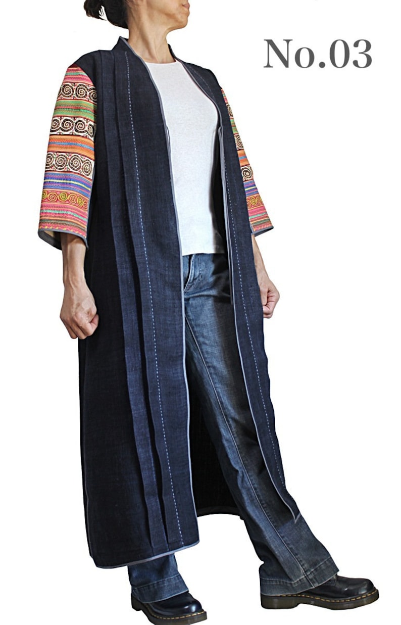 Vintage Hmong Embroidered Indigo Hemp Coat JHM-015-0203 - Etsy