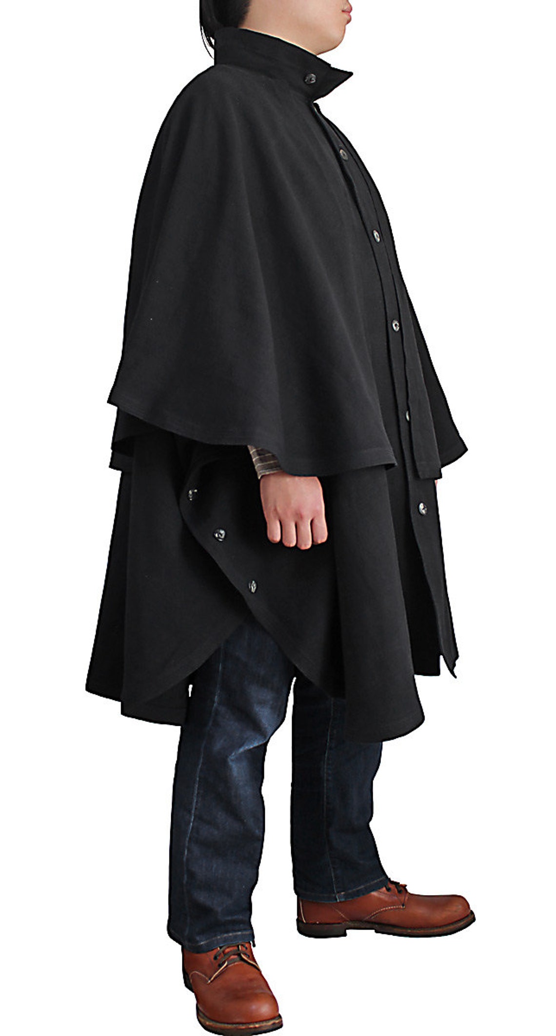 Chomthong Hand Woven Cotton Cape Cloak With Raised Collar (JFS-130-01 ...