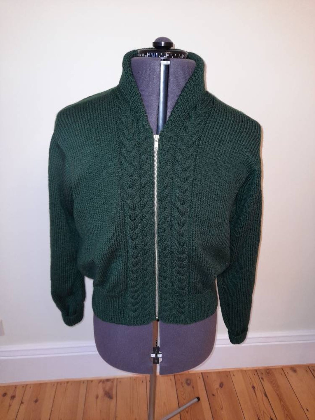 Mens 50s Mid Century Replica Handknitted Cardigan Made From Original ...
