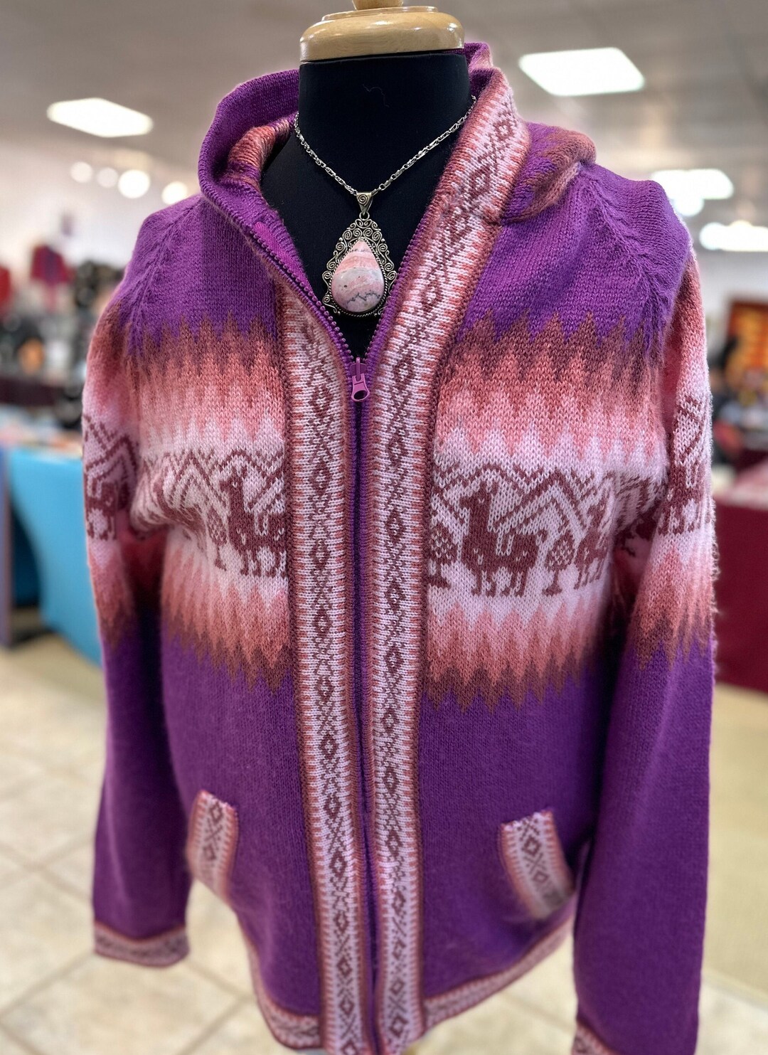 Peruvian Llama Sweater Jacket - Easter Spring Outfit or Gift! Hoodie ...