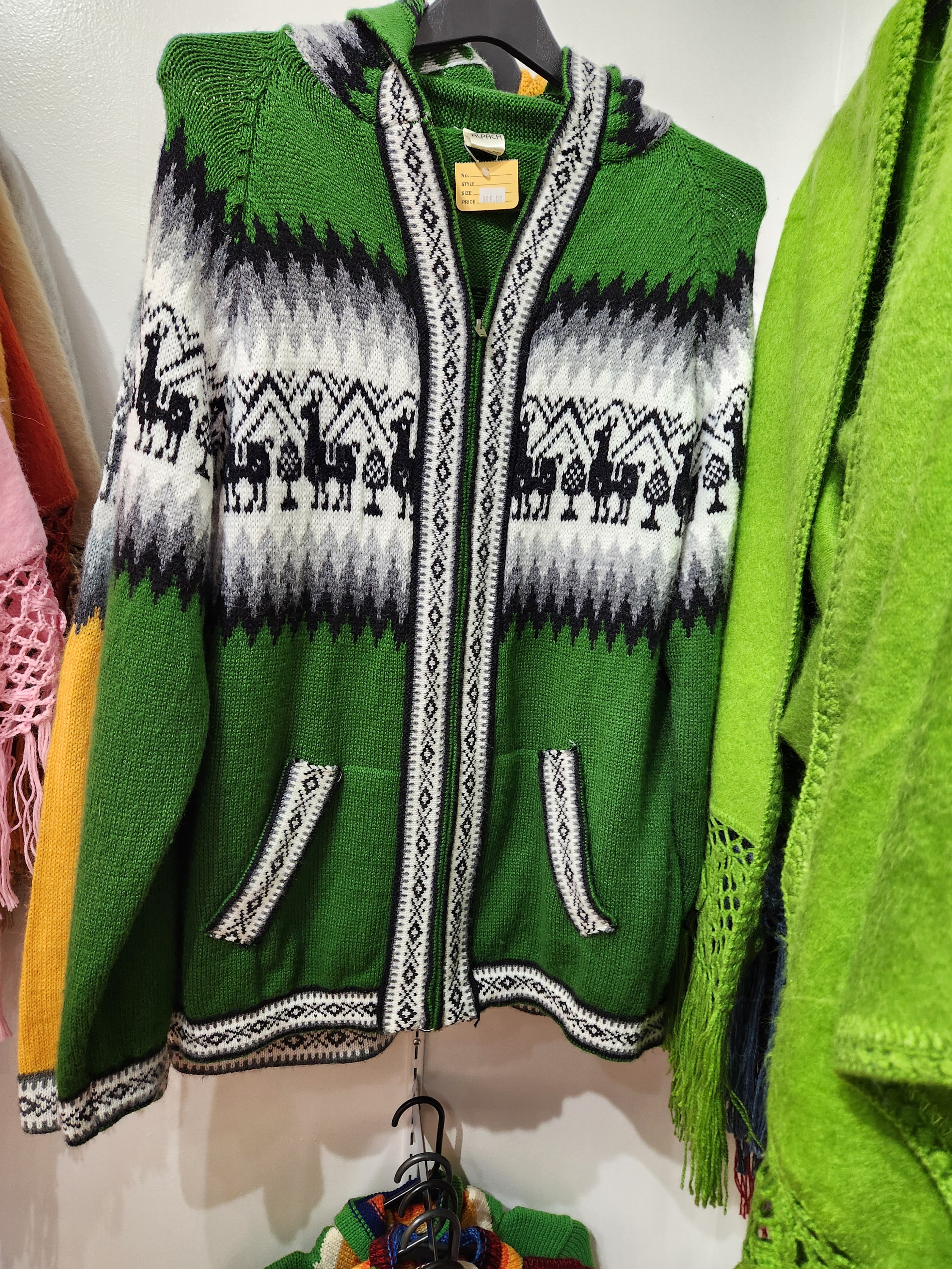 Peruvian Llama Sweater Jacket - Easter Spring Outfit or Gift! Hoodie ...