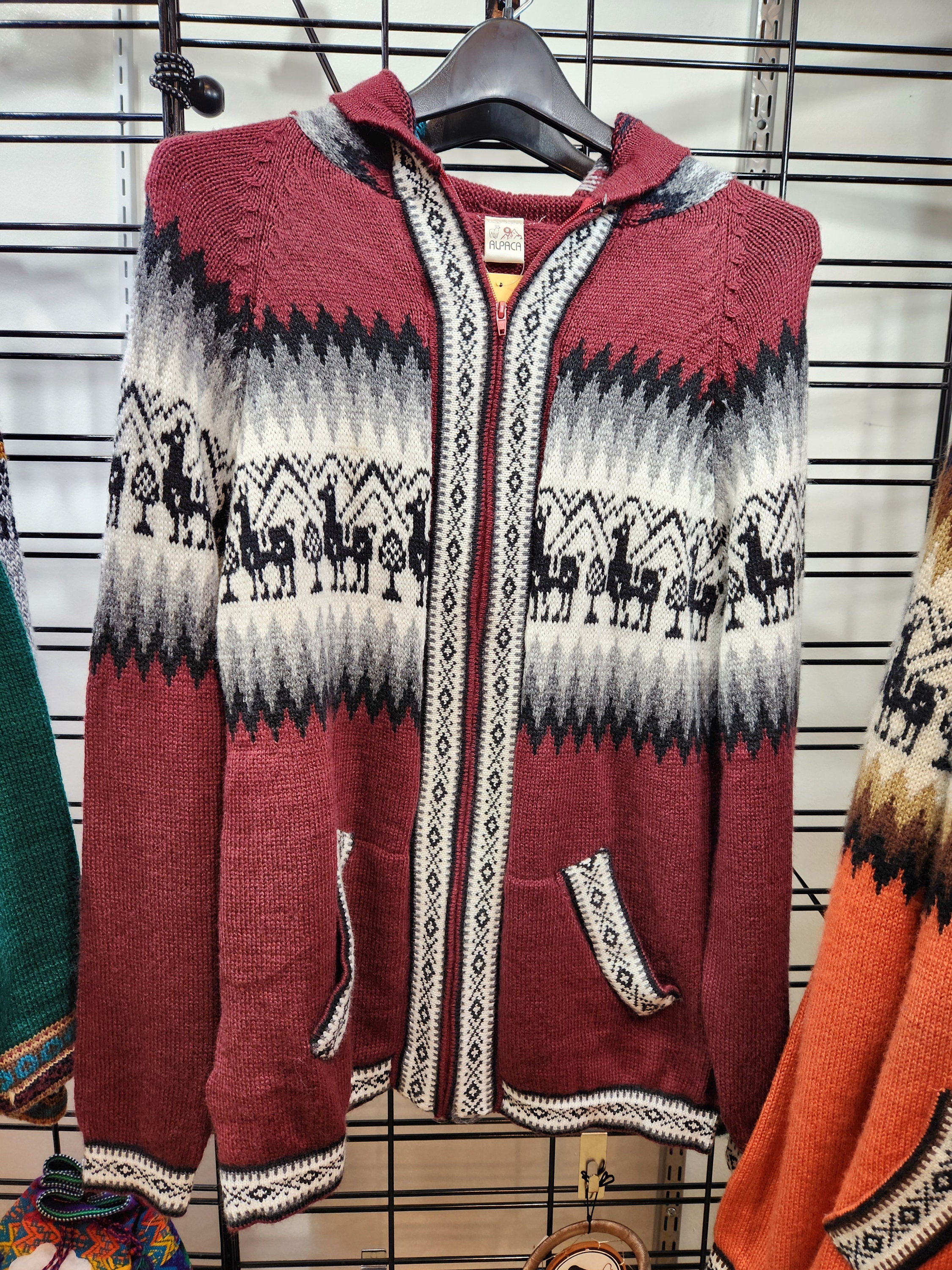 Peruvian Llama Sweater Jacket - Easter Spring Outfit or Gift! Hoodie ...