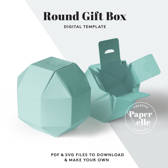 Round Box Template SVG Download Gift Box Template Cricut | Etsy