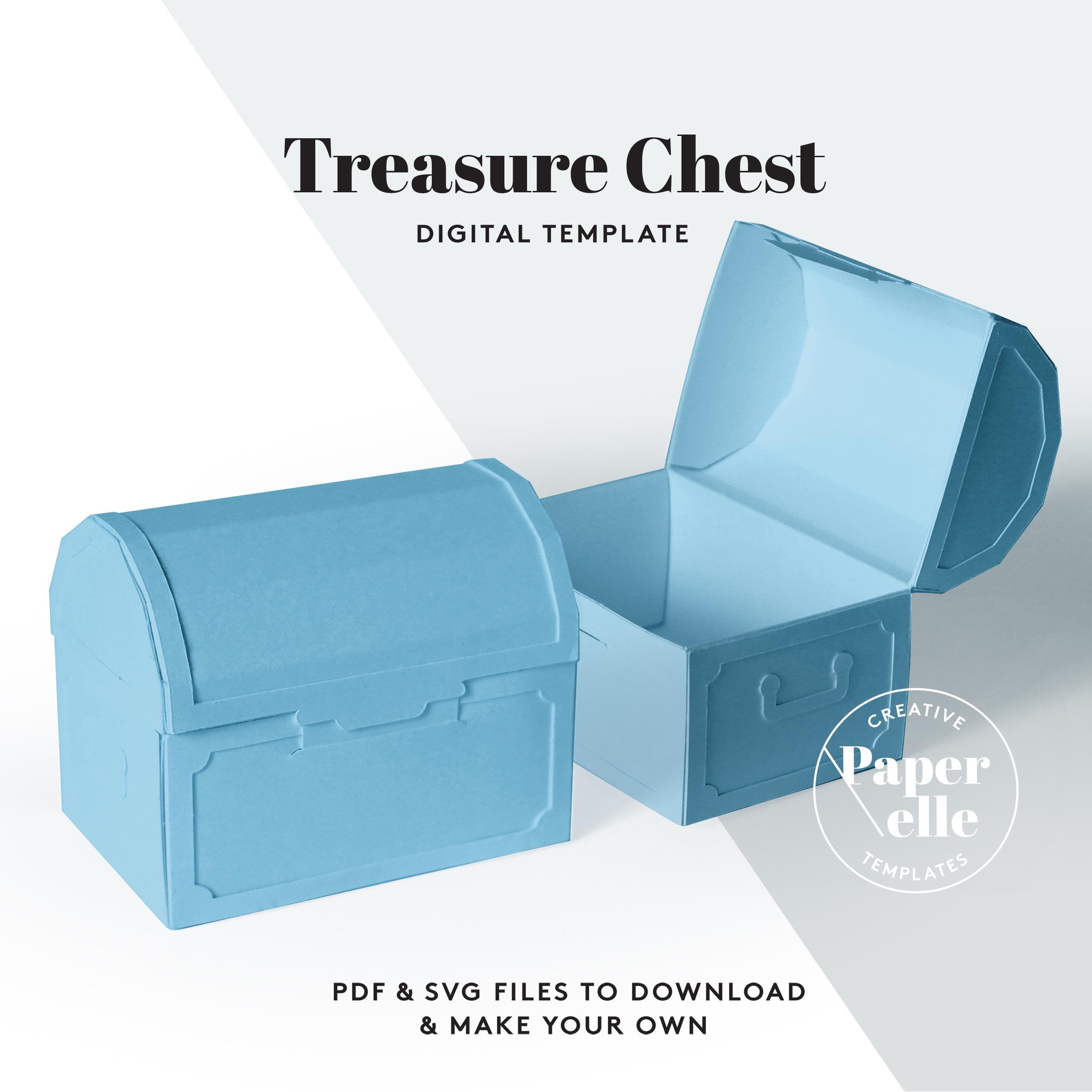 Treasure Box Template Treasure Chest 3D Papercraft Box Afbeelding Door