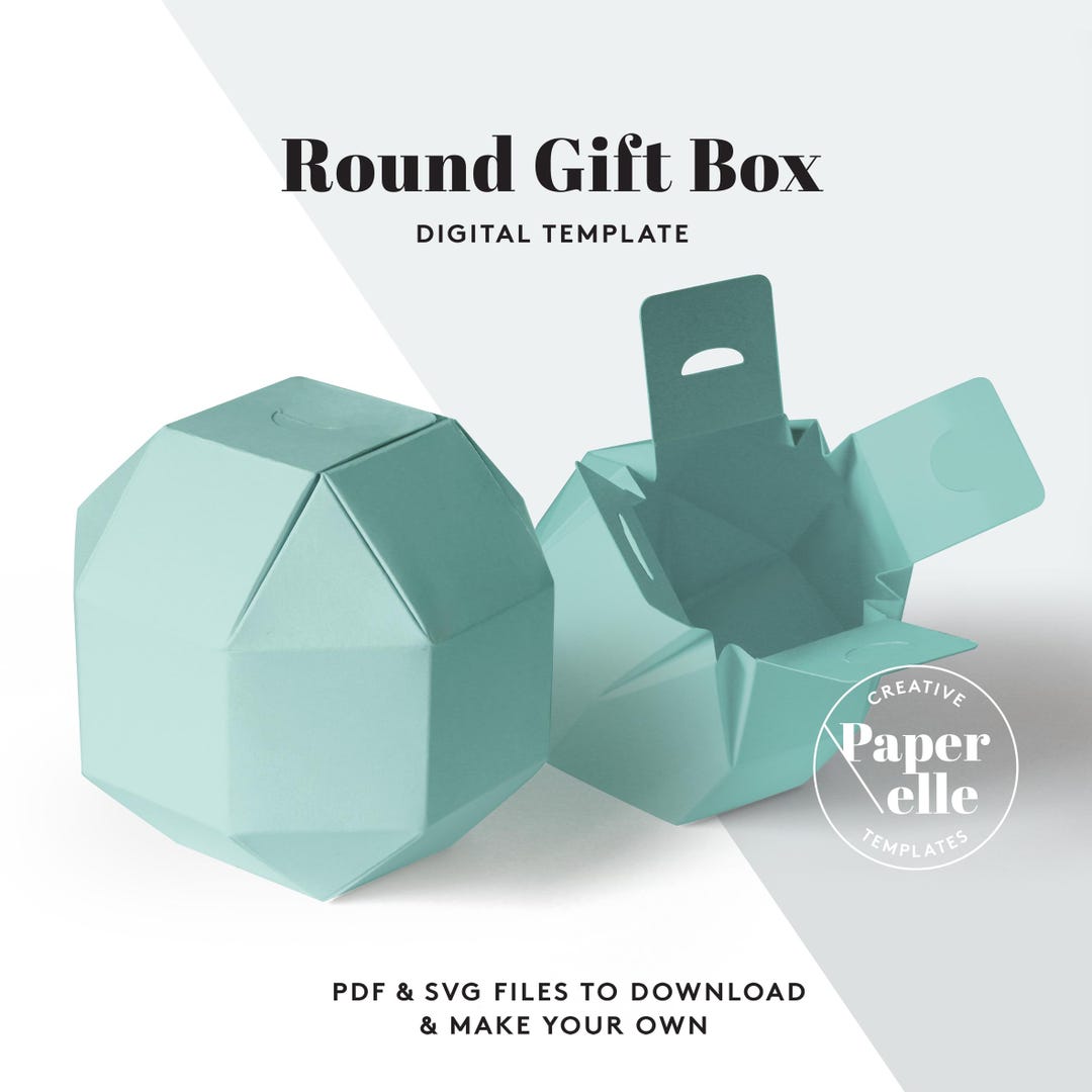 Round Box Template, SVG Download, Gift Box Template, Cricut File - Etsy