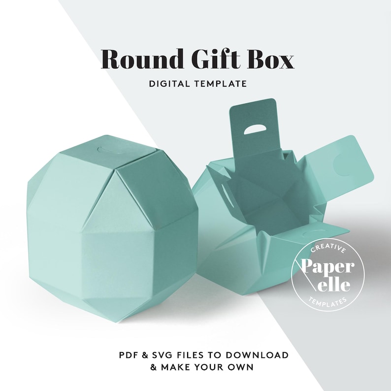 Round Gift Box Template: DIY Party Favors (SVG, PDF) - Etsy