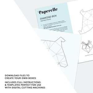 Diamond Box Template, SVG Download, Gift Box Template, Cricut File ...