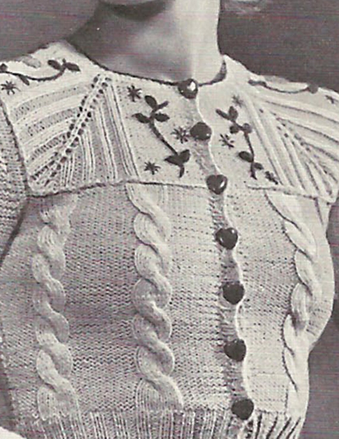 1930s Knitting Pattern for Womens Tyrolean Cardigan / Vest / Jacket 33 ...