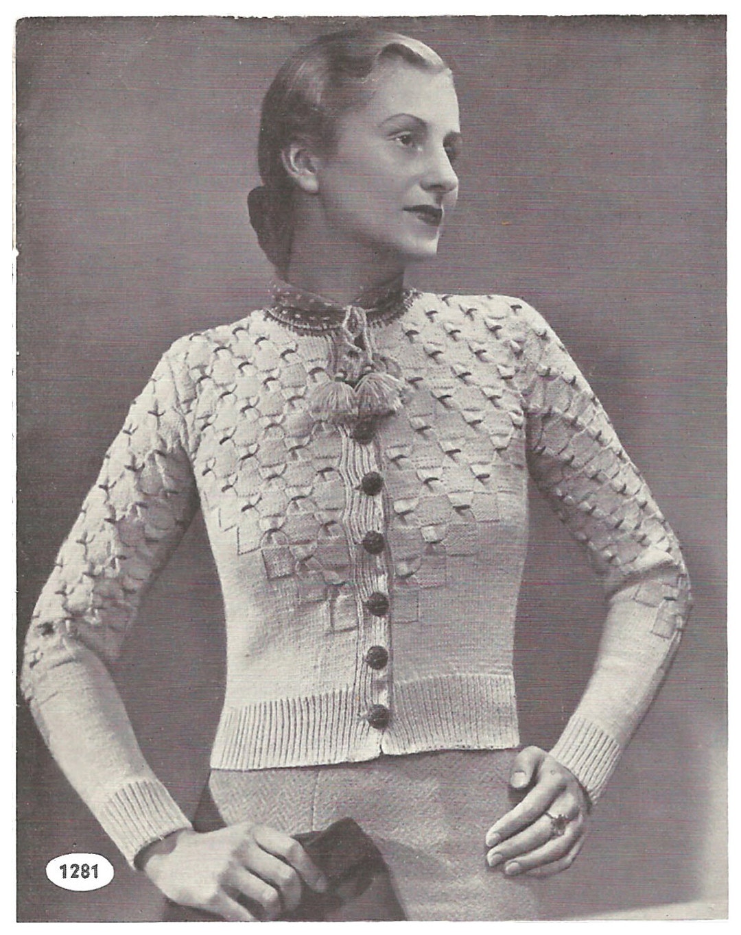 1930s Knitting Pattern for Womens Tyrolean Cardigan / Vest / Jacket 31 ...
