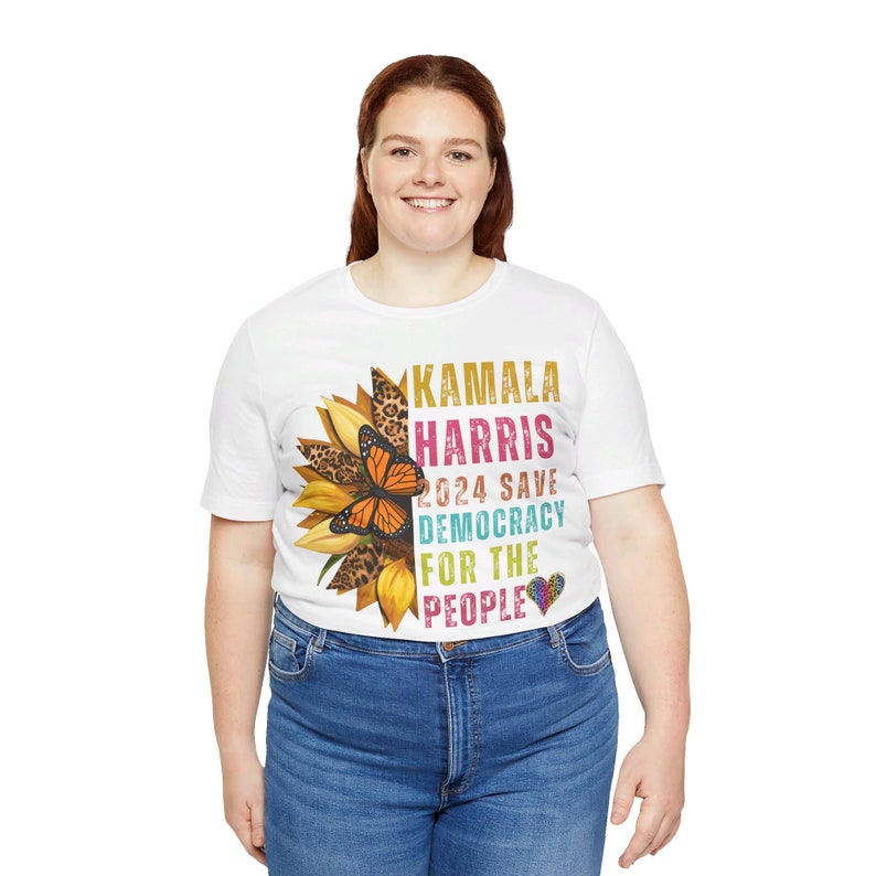 Kamala Harris 2024 Save Democracy T-shirt Women's Graphic Tee Political ...