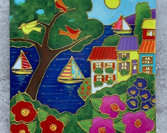 Trivet Ceramic Tile Square Landscape Sunflowers Art Print Ceramic - Etsy