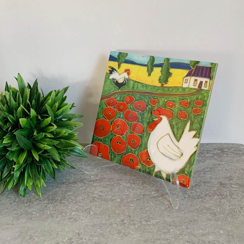 Ceramic Tile Trivet Blue Jay Cardinal Bird Art Print Backsplash Tile - Etsy