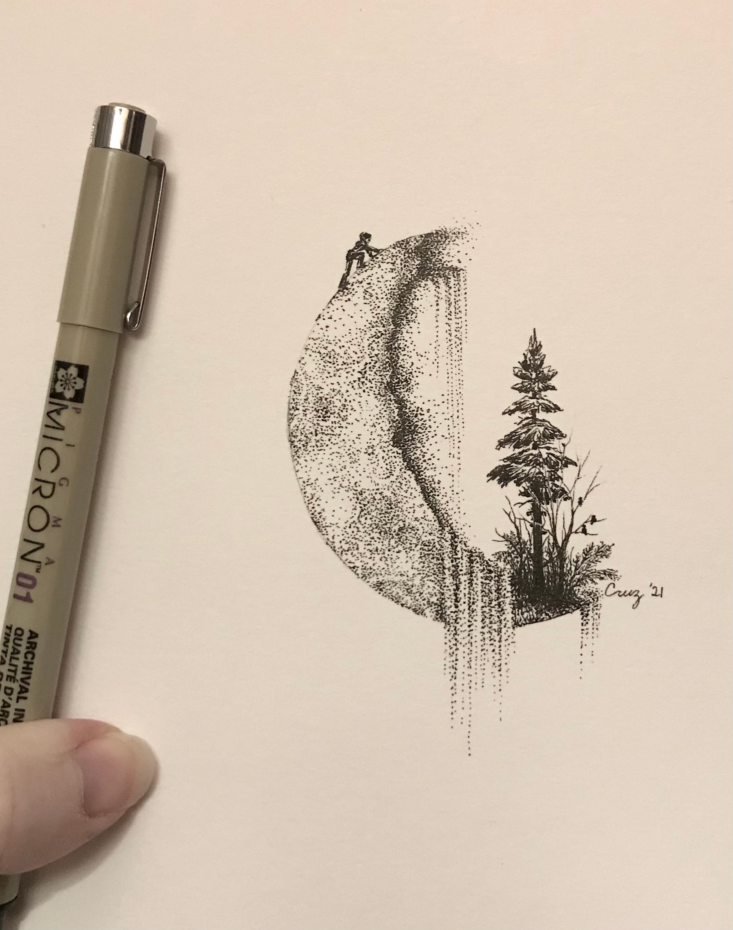 Art Drawing Tutorial From Teacher, How to Draw Nature, Tiny Drawings ...