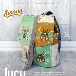 Swoon Patterns: Lucy Backpack - PDF Vintage Purse Backpack Bag ...