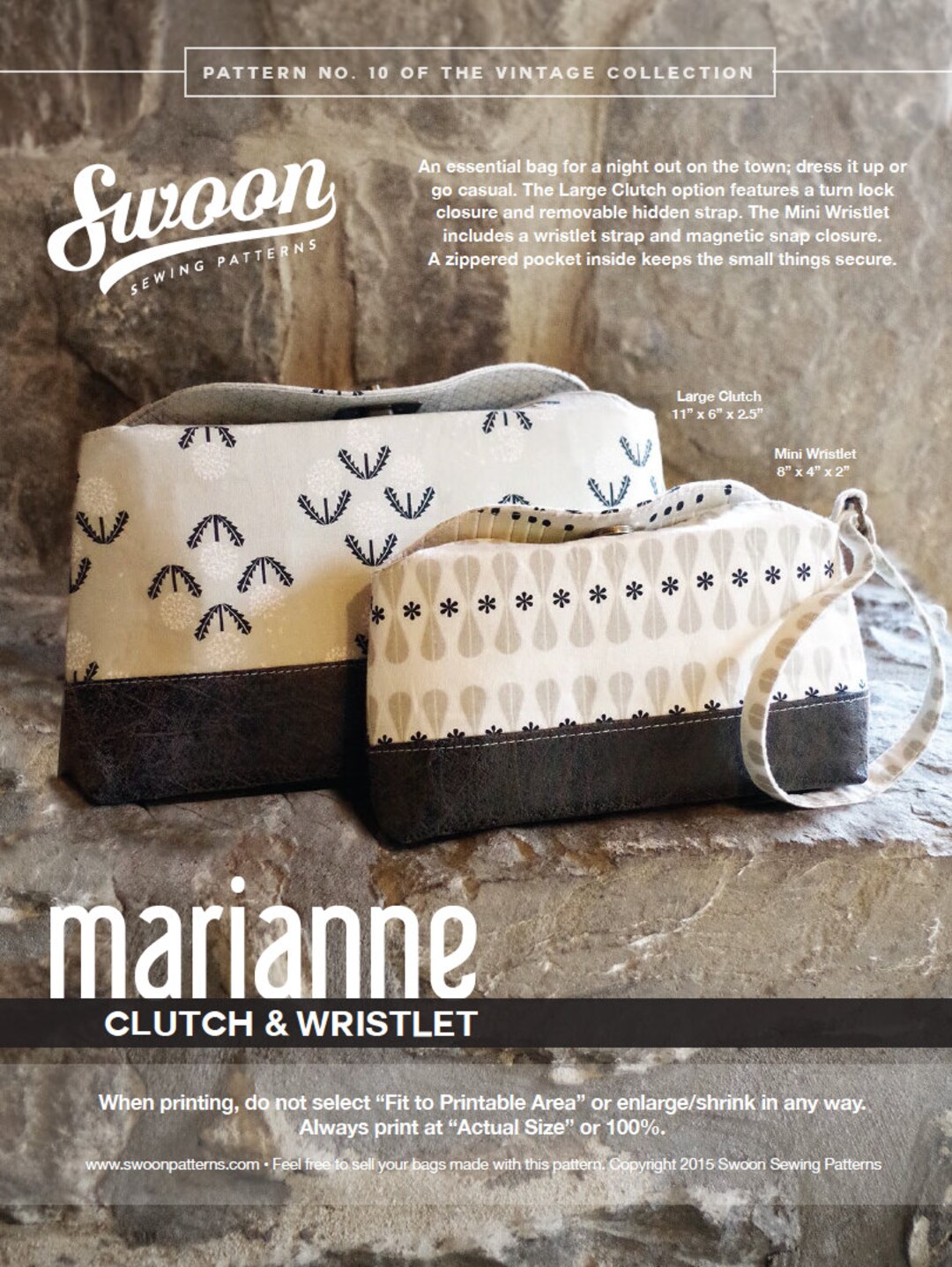 Swoon Patterns: Marianne Clutch & Wristlet - PDF Vintage Purse Clutch ...