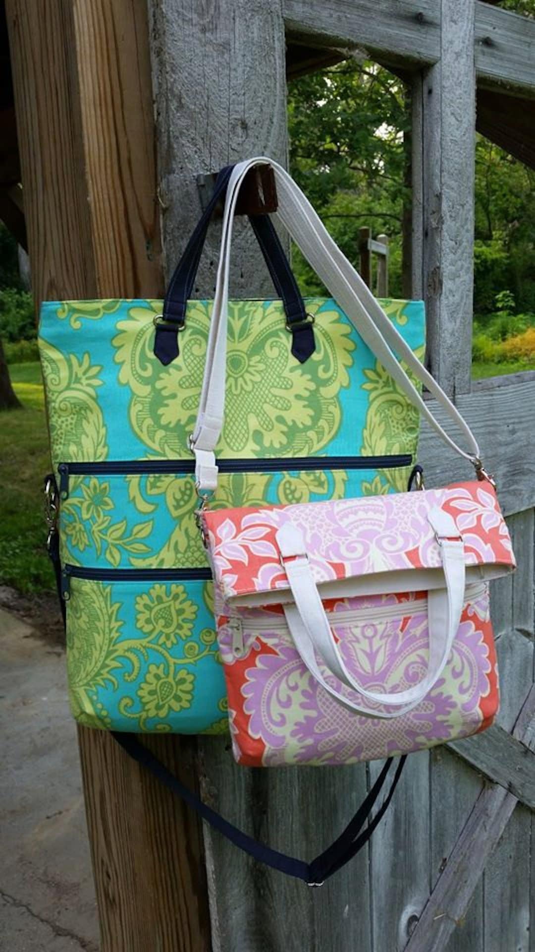 Swoon Patterns: Amber Fold Over Bag - PDF Fold Over Bag Purse Sewing ...