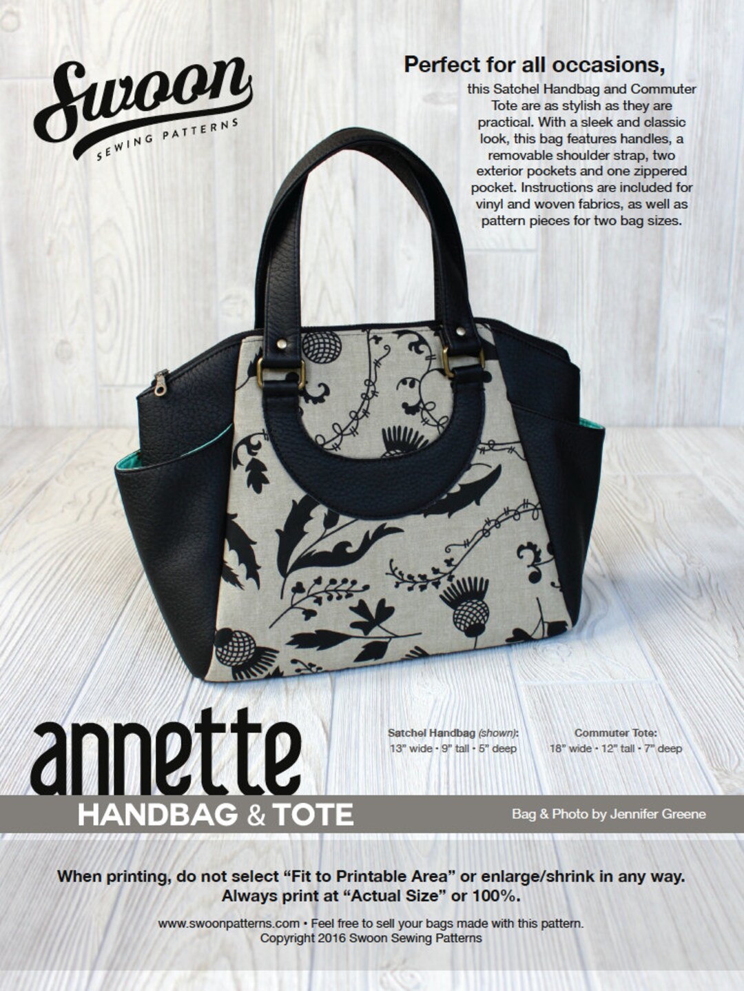 Swoon Patterns: Annette Satchel Handbag & Commuter Tote - PDF Travel ...